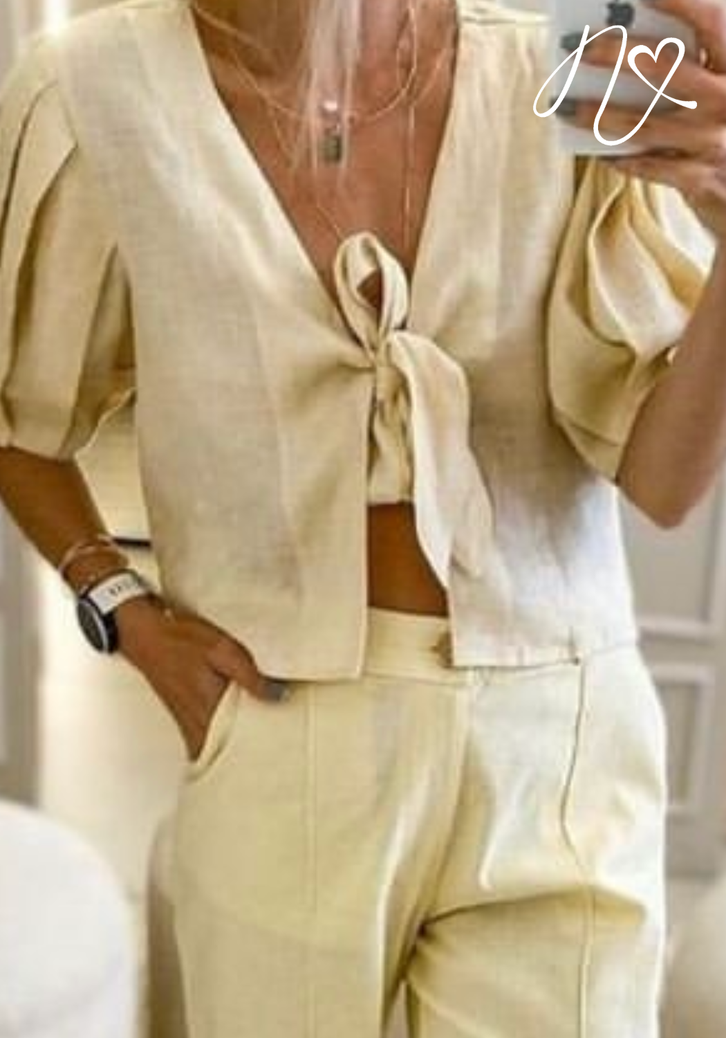 Sets Niccola Novalee NI816 Set pantalon avena